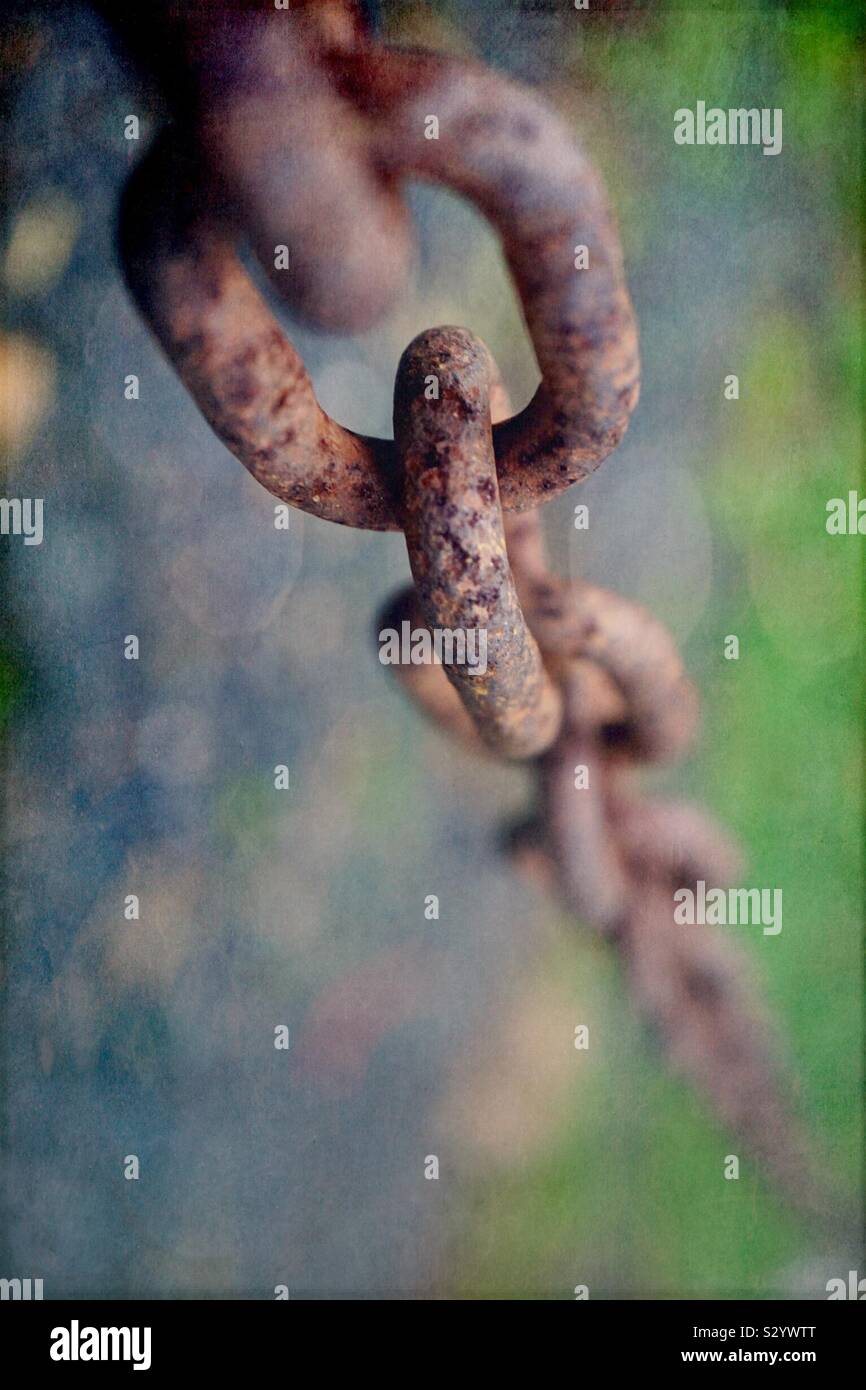 old metallic chain Stock Photo - Alamy