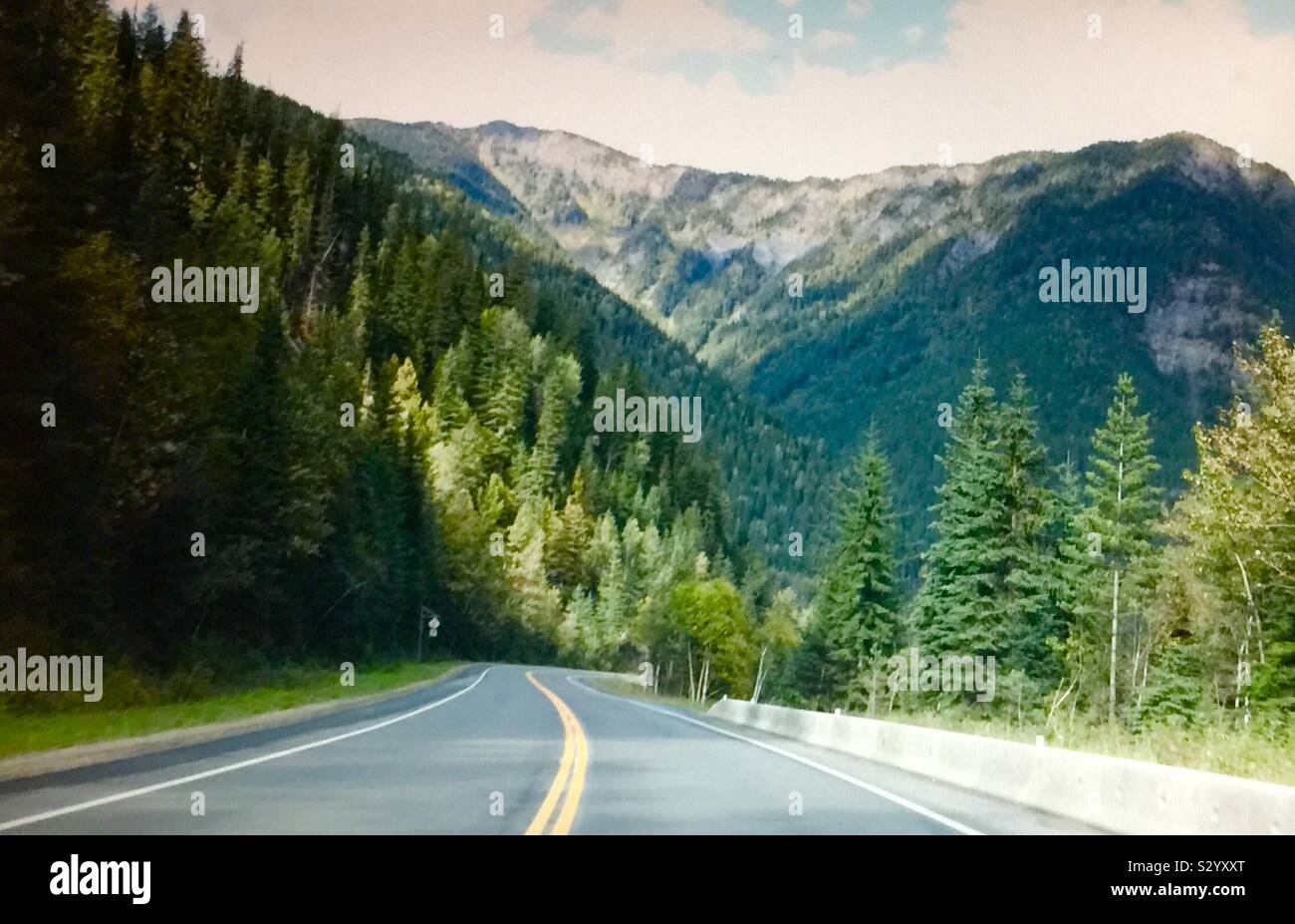 TransCanada highway through the Canadian Rocky Mountains Stock Photo ...