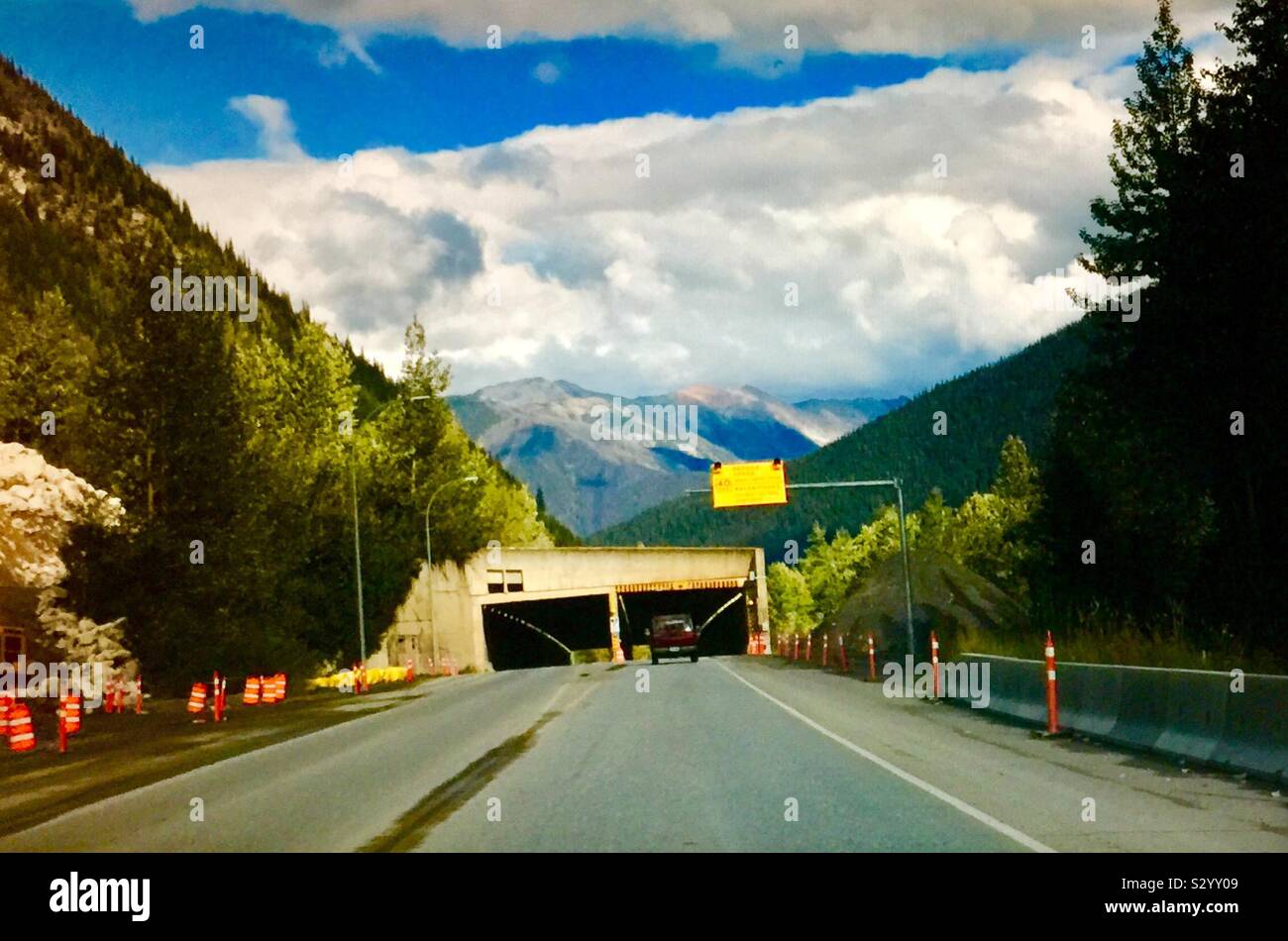 Snow shed on the trans Canada highway near Roger’s Pass, in the ...