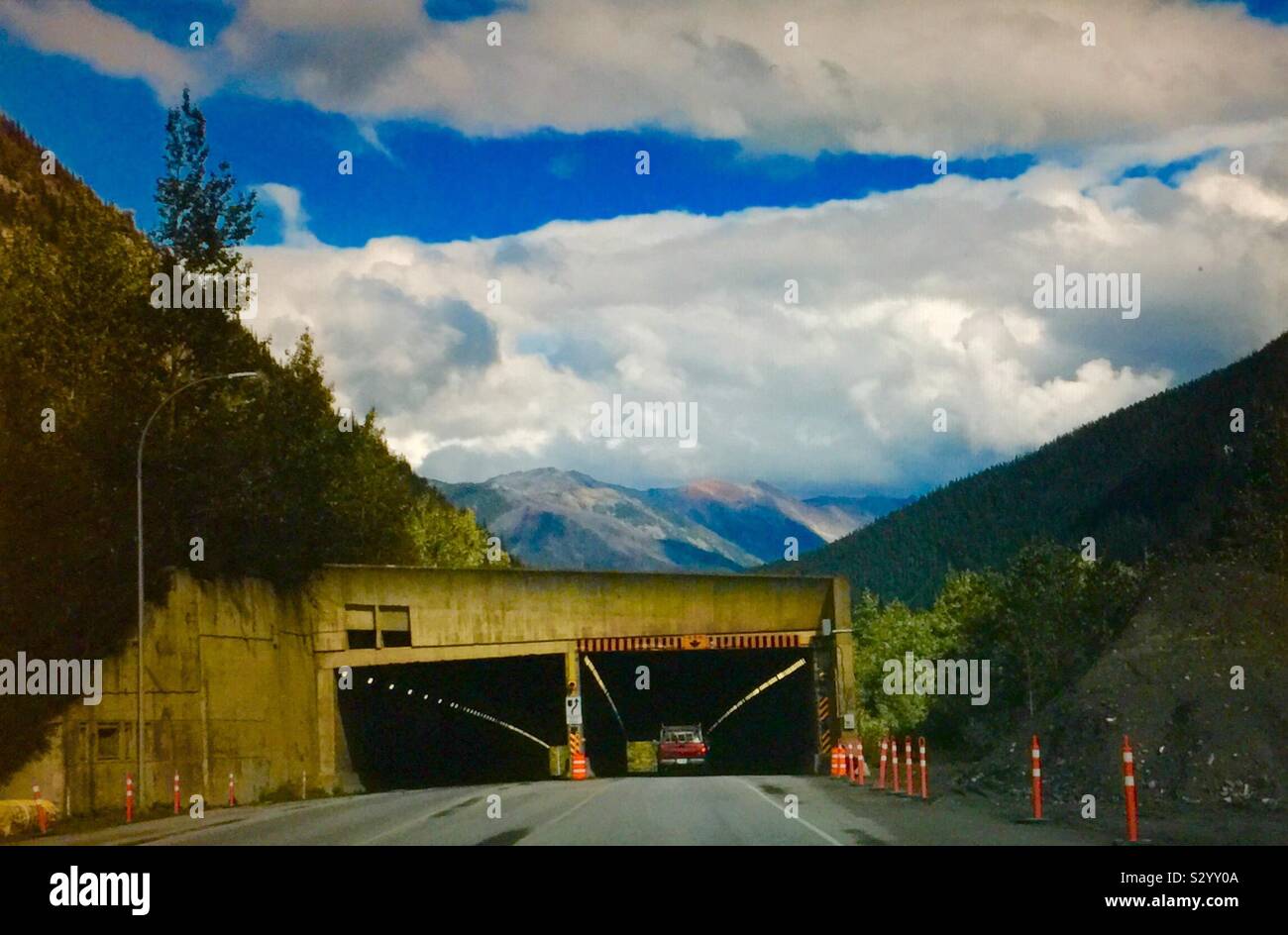 Snow Shed On The Trans Canada Highway Near Rogers Pass In The Canadian Rockies British