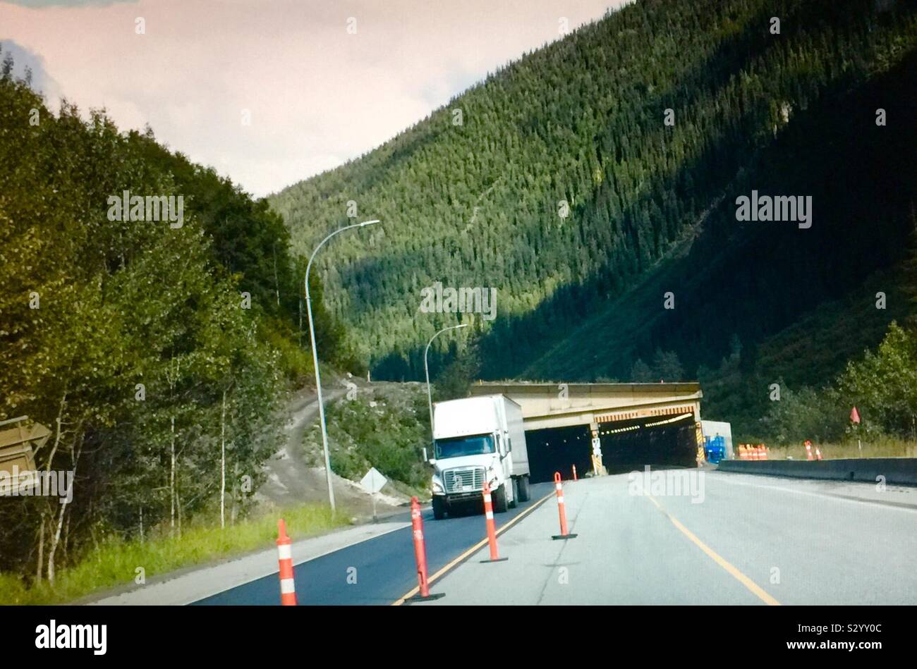 Snow Shed On The Trans Canada Highway Near Rogers Pass In The Canadian Rockies British