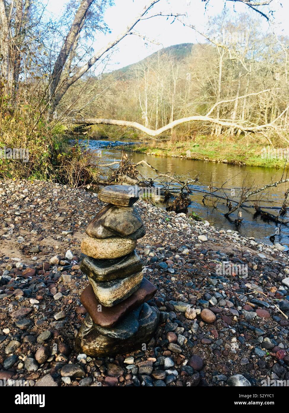 Rocks at River Enrick, Drumnadrochit, Loch Ness, Scotland Stock Photo ...