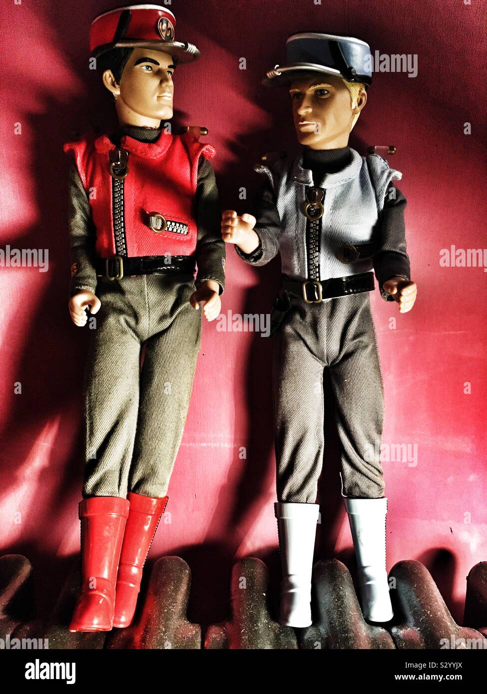 Captain Scarlet and Captain Blue Stock Photo - Alamy