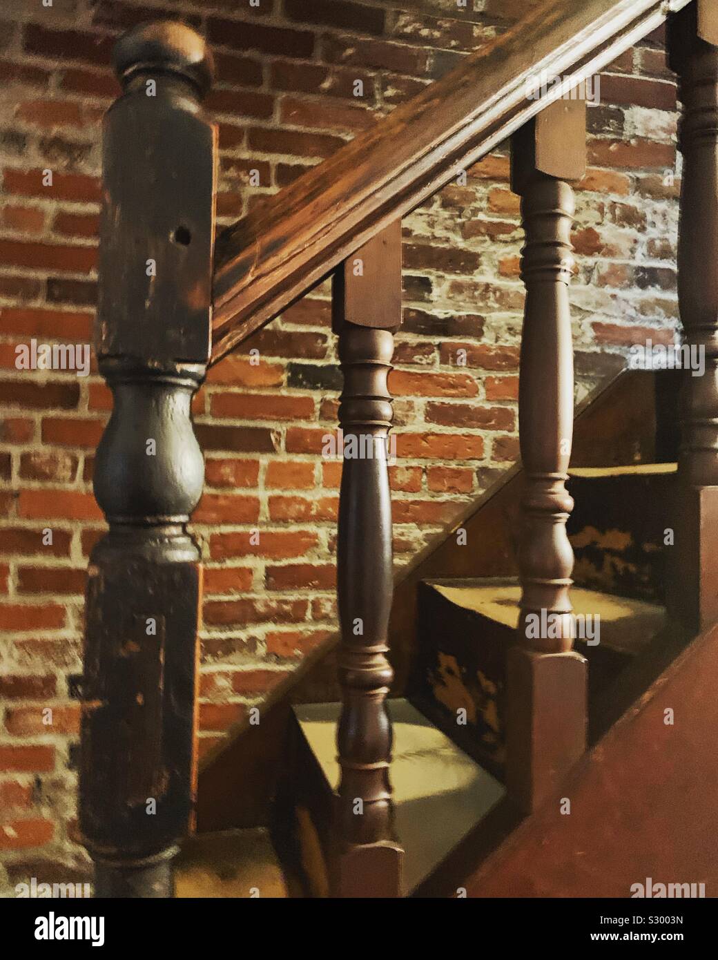 Bannister and stairs, Jabez Howland House, Plymouth, Massachusetts ...