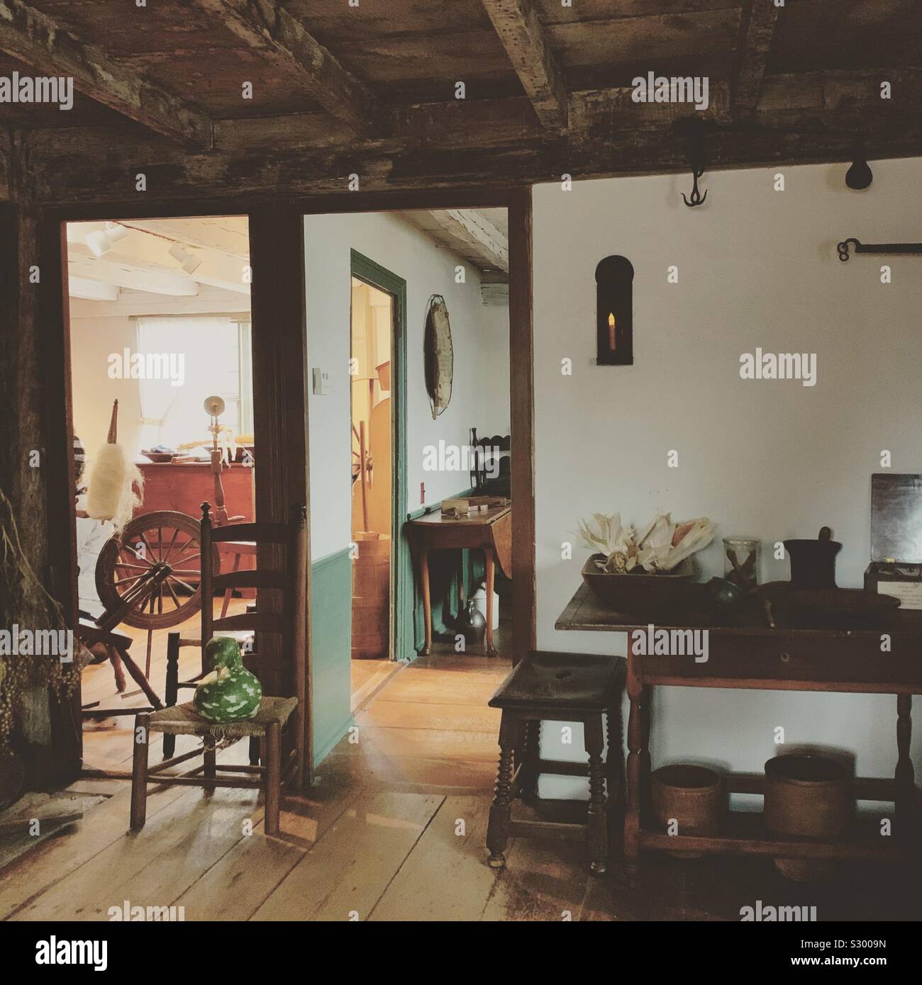 Inside the Jabez Howland House, Plymouth, Massachusetts, United States ...