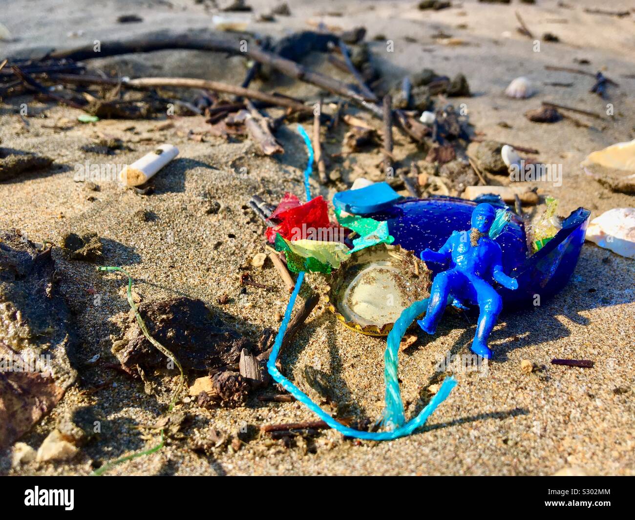 Plastic Bottle Cap Washed Up On Beach High Resolution Stock Photography ...