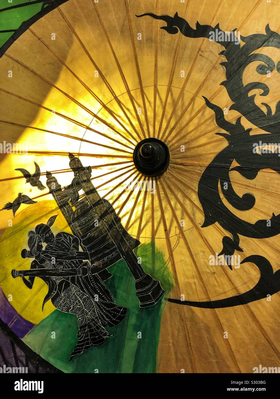 Traditional hand painted parasol Stock Photo - Alamy