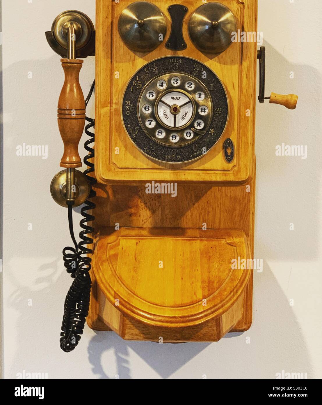 Old-fashioned telephone in the lobby, Warren Lodge, Warren, Vermont ...