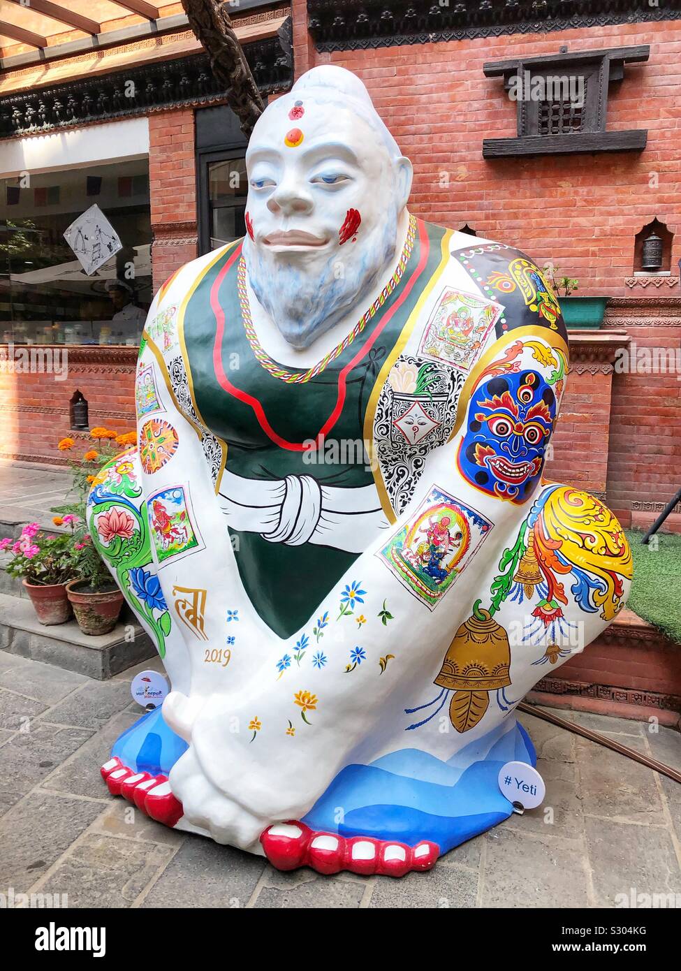 Large painted Yeti sculpture in Kathmandu, Nepal Stock Photo - Alamy