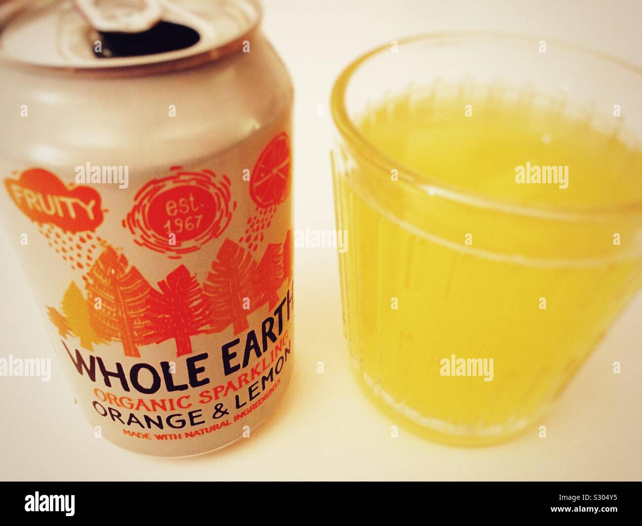 Whole Earth organic sparkling orange and lemon carbonated drink Stock ...