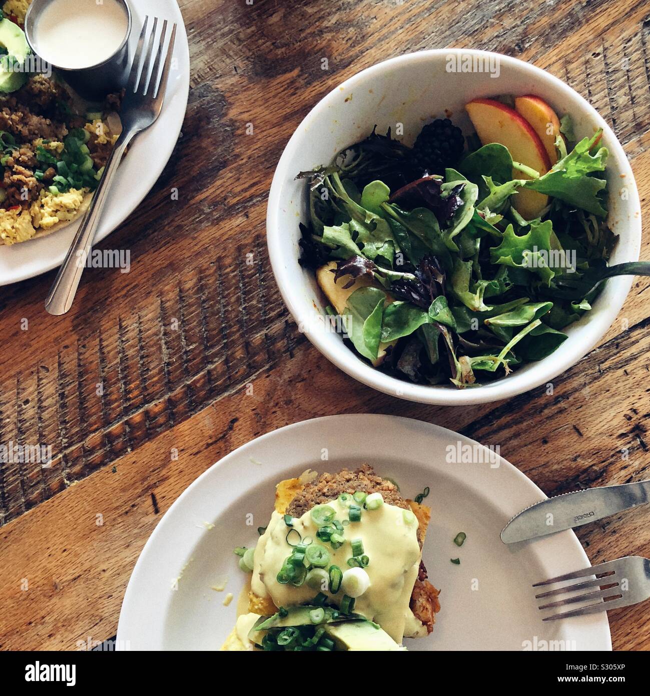 Modern vegan breakfast Stock Photo - Alamy