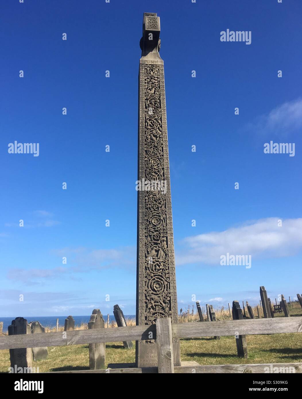 Caedmon’s Cross Monument In St Mary’s Graveyard, Whitby Stock Photo - Alamy
