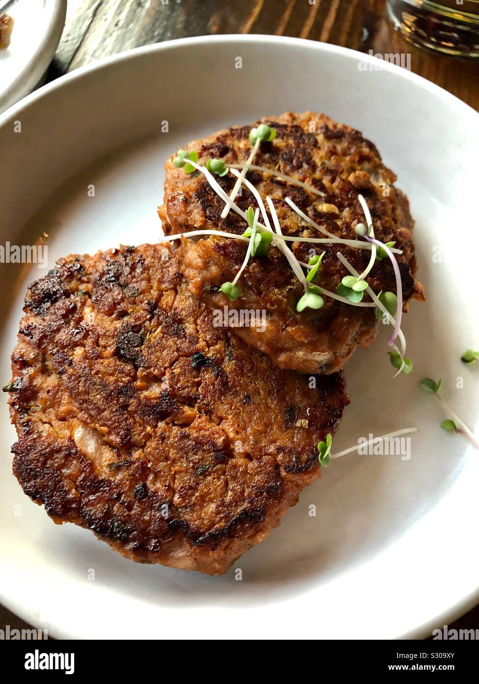 Vegan sausage from Plum Bistro in Seattle, Washington, USA Stock Photo ...