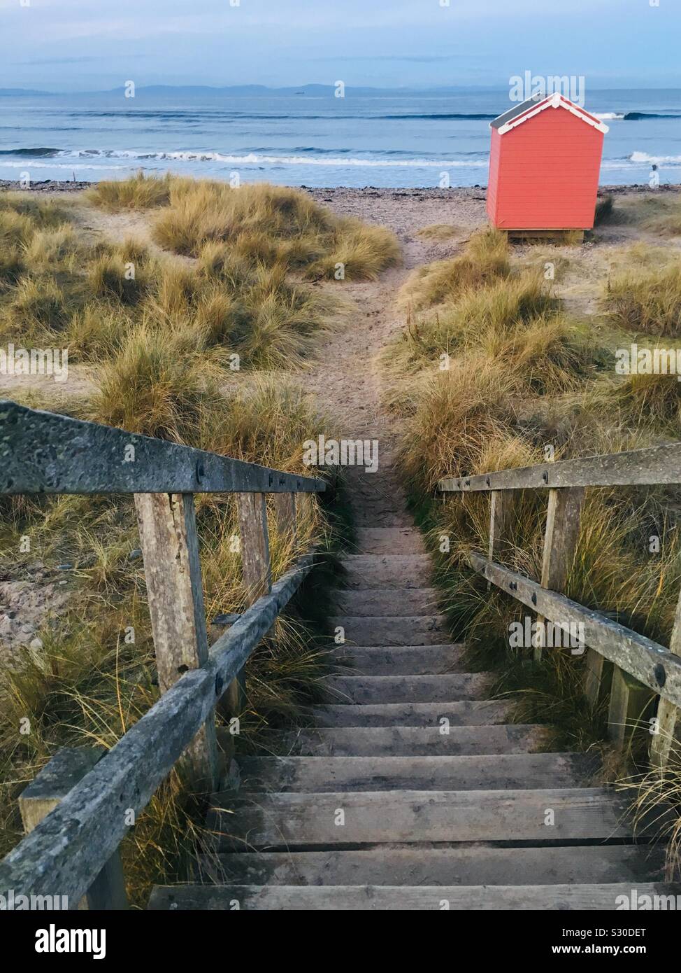 Beach hut steps hi-res stock photography and images - Alamy