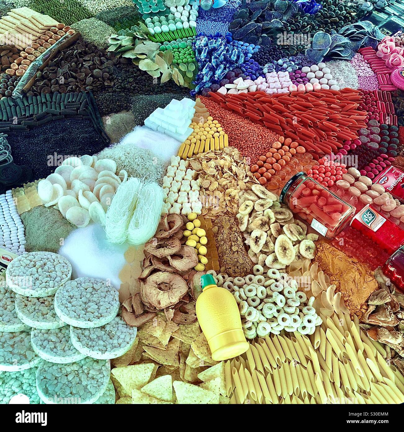 Circular display of healthy foods, Vienna, Austria Stock Photo - Alamy