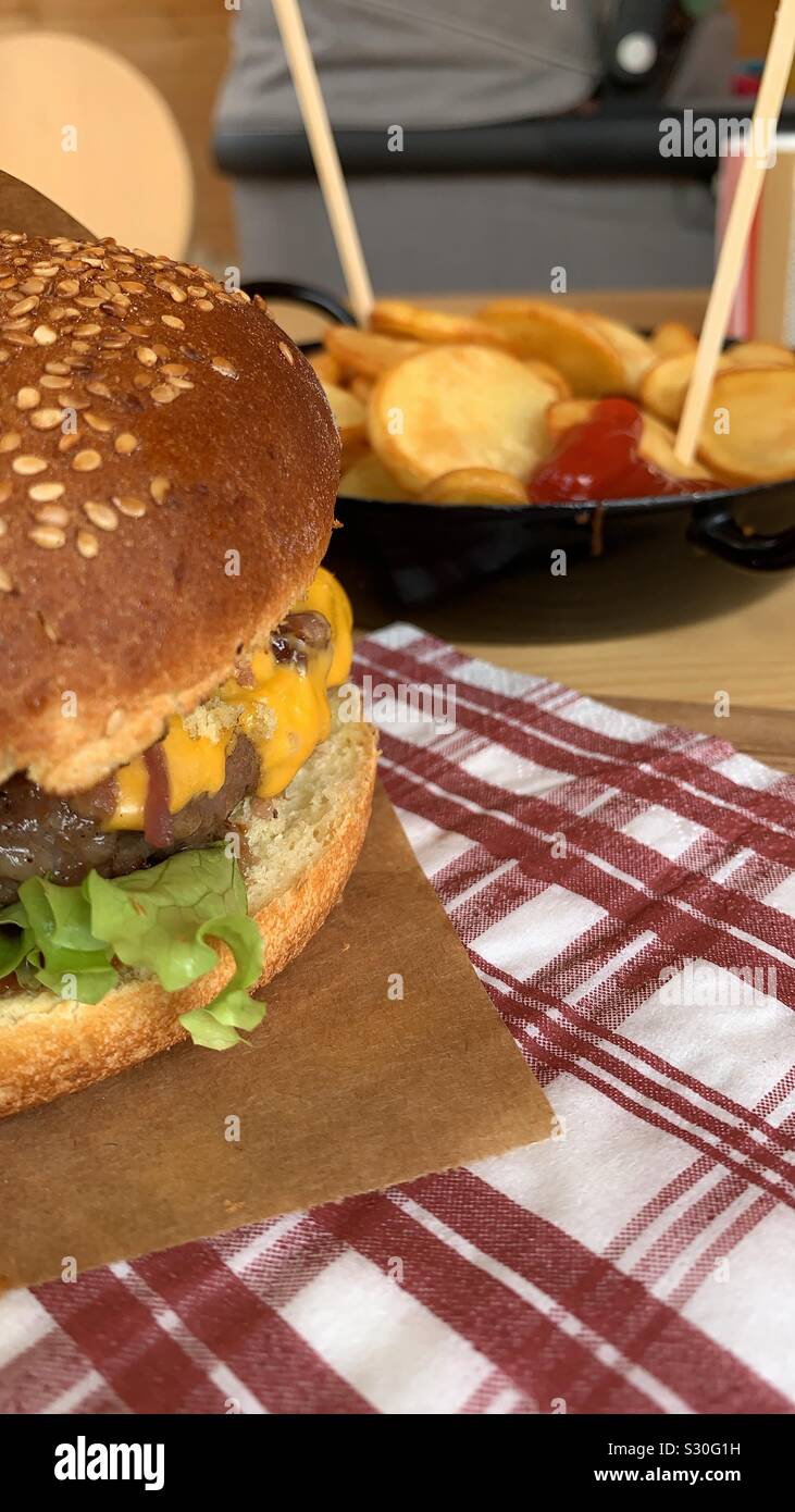 Healthy Burger And Chips High Resolution Stock Photography and Images ...
