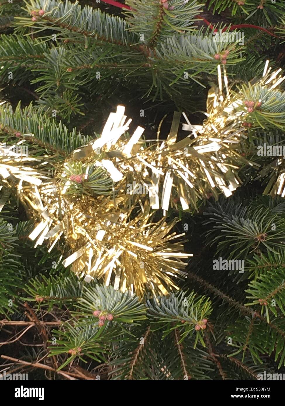Christmas tree decoration tinsel hi-res stock photography and images ...