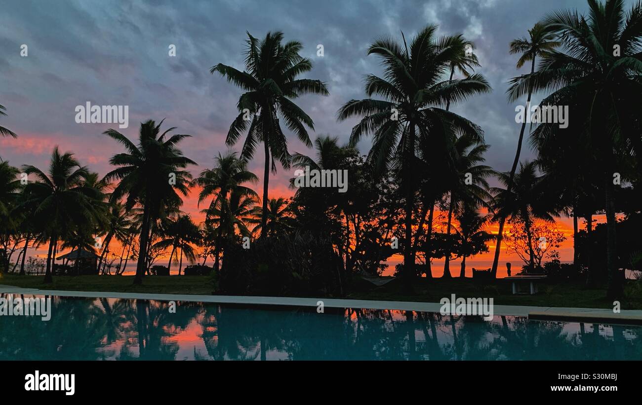 A very Fijian sunset Stock Photo - Alamy