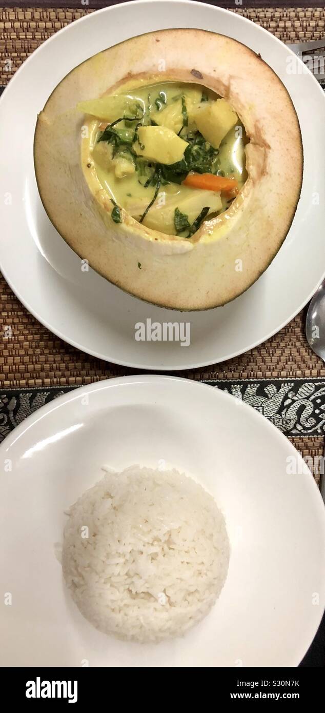 Cambodian amok with rice Stock Photo - Alamy