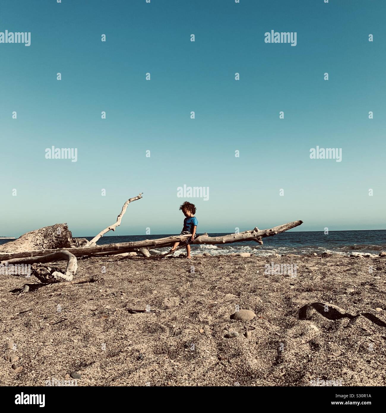 Kid on the beach hi-res stock photography and images - Alamy