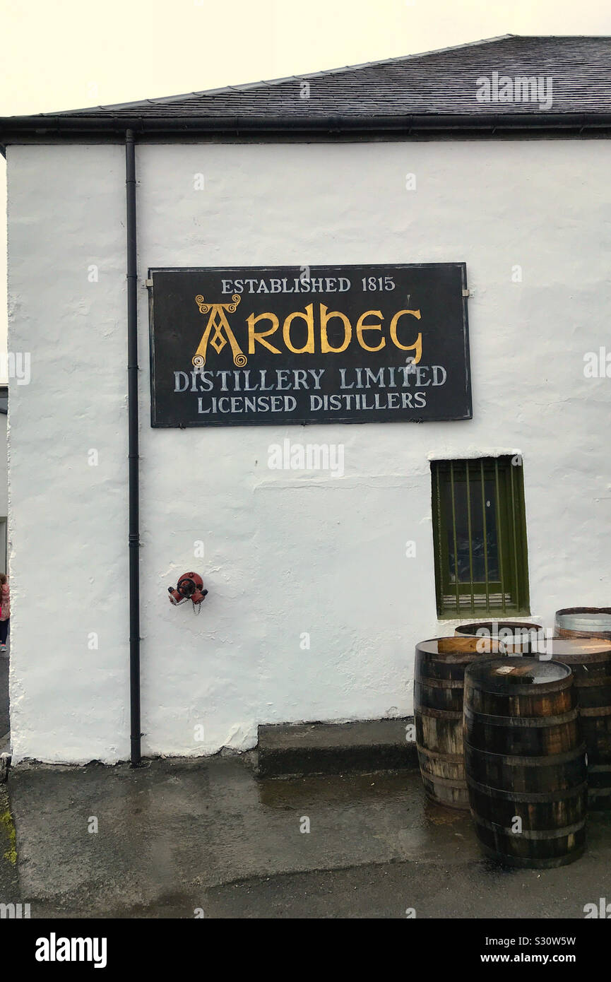 Ardbeg whisky distillery Islay, Scotland Stock Photo - Alamy