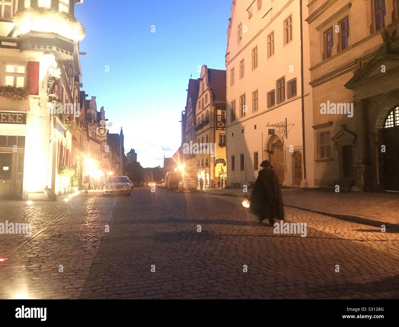 Night Watchman tour, Rothenburg ob der Tauber Stock Photo - Alamy