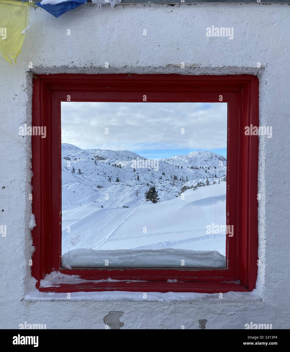 Snowscape through the window Stock Photo - Alamy