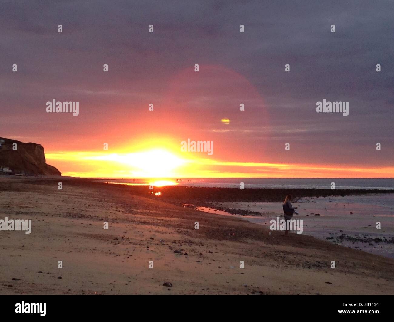 Sunset from Cromer beach Stock Photo - Alamy
