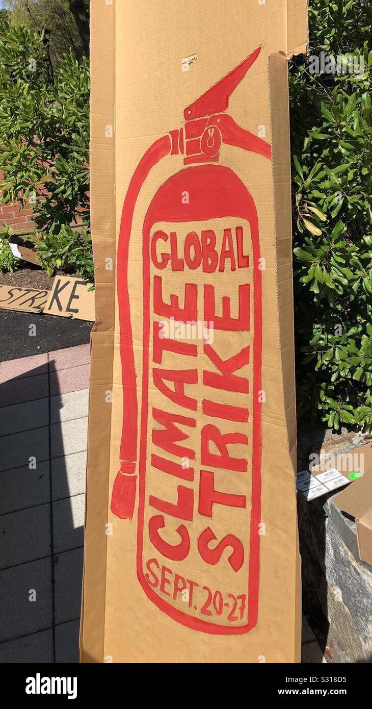 Climate strike sign Stock Photo - Alamy