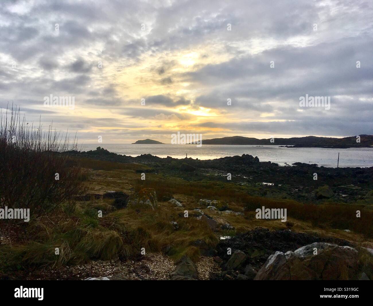 View of Rough Island, from Rockcliffe, Solway Firth, Kirkcudbrightshire ...