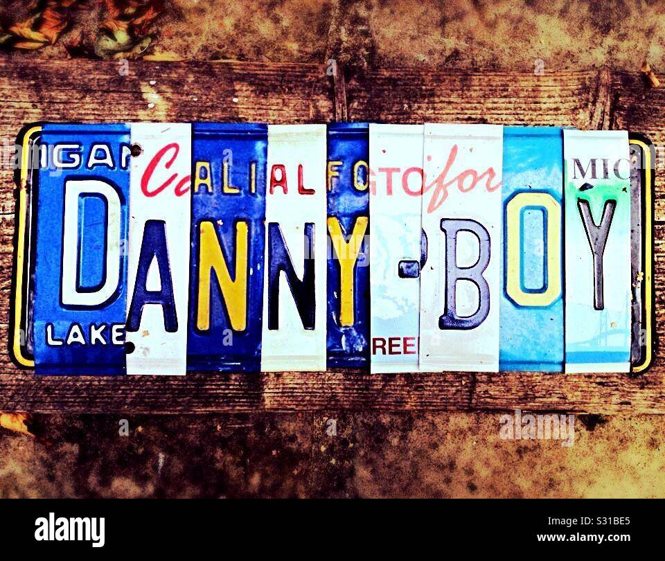 Danny boy homemade banner Stock Photo - Alamy
