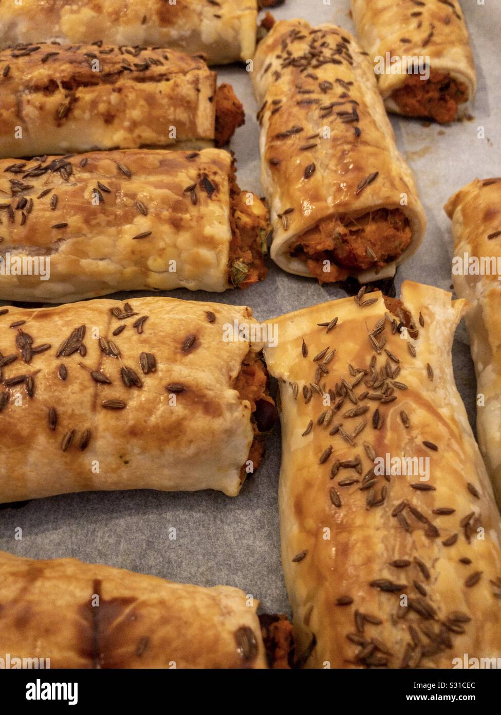 Homemade vegetarian pastry rolls Stock Photo - Alamy