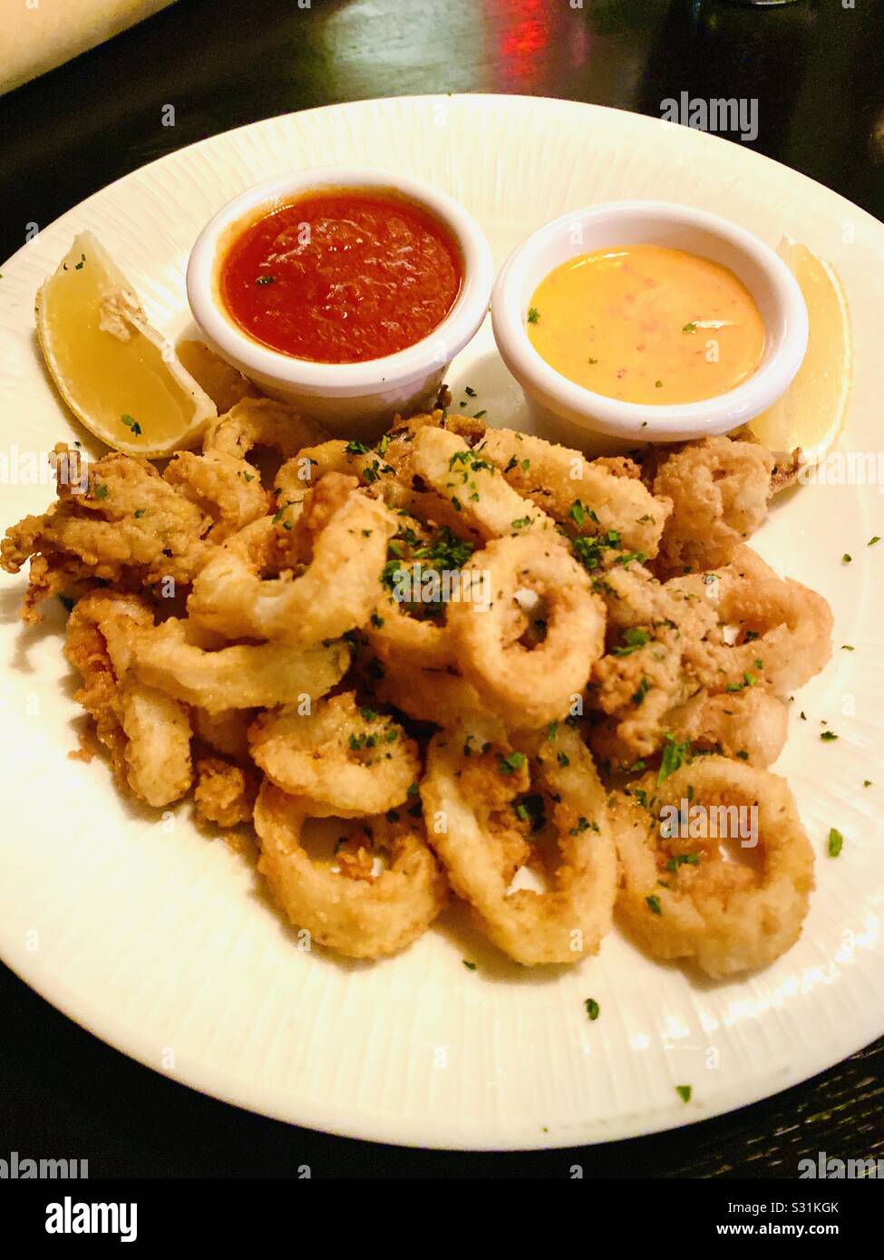 Calamari plate hi-res stock photography and images - Alamy