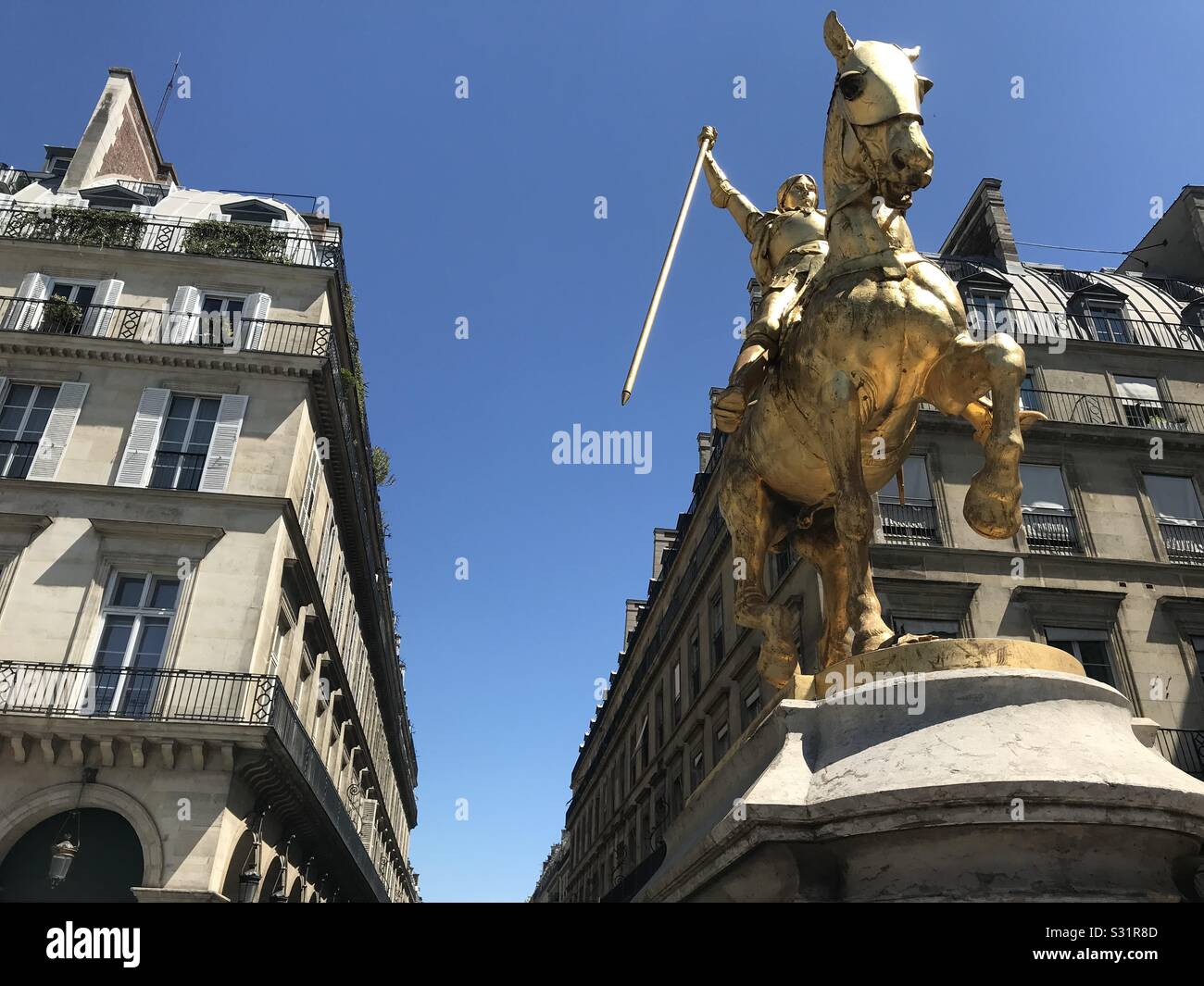 The Jean d’arc sculpture by Emmanuel Frémiet in the Place des Pyramides ...