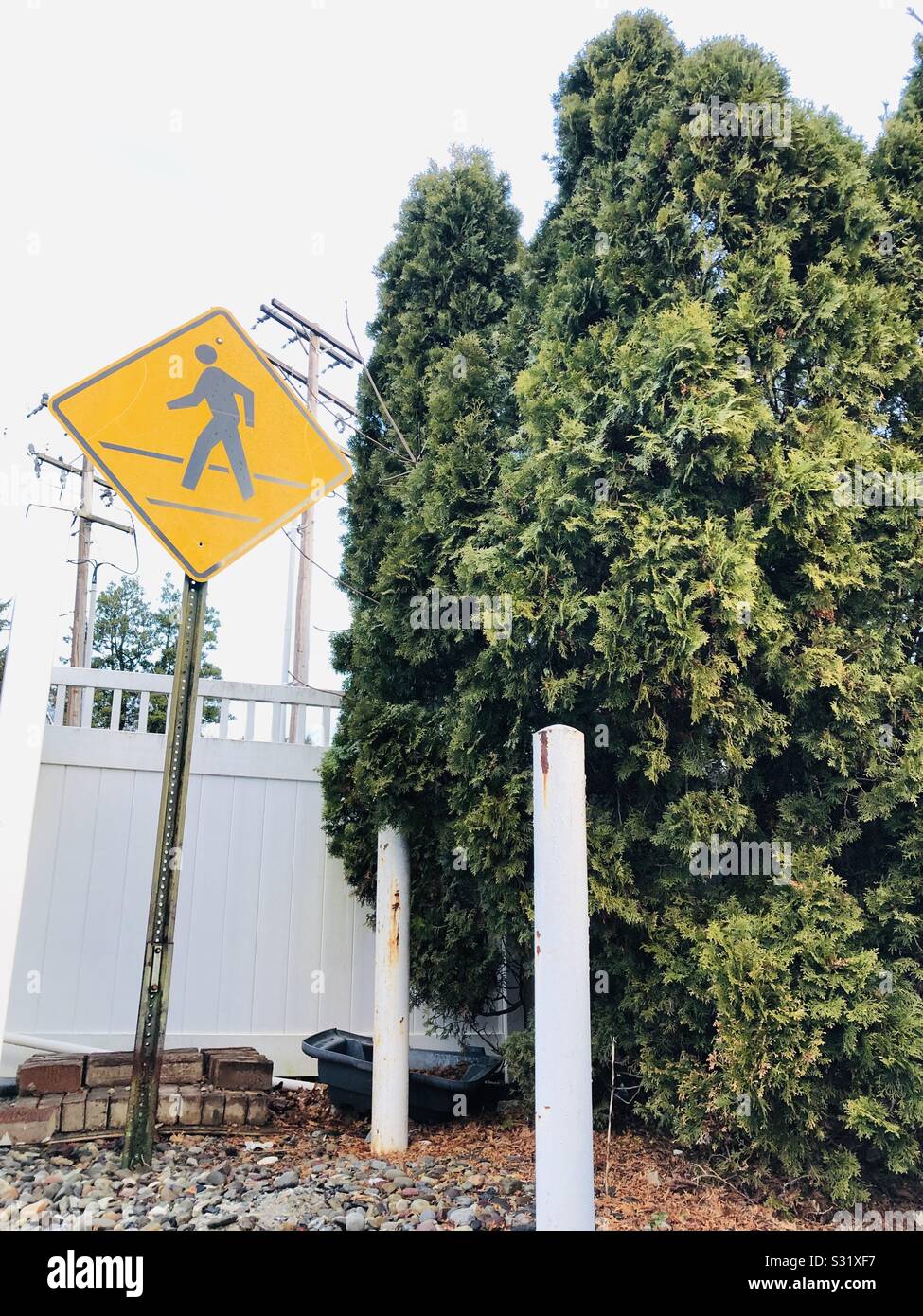 Picture of sign with trees Stock Photo - Alamy