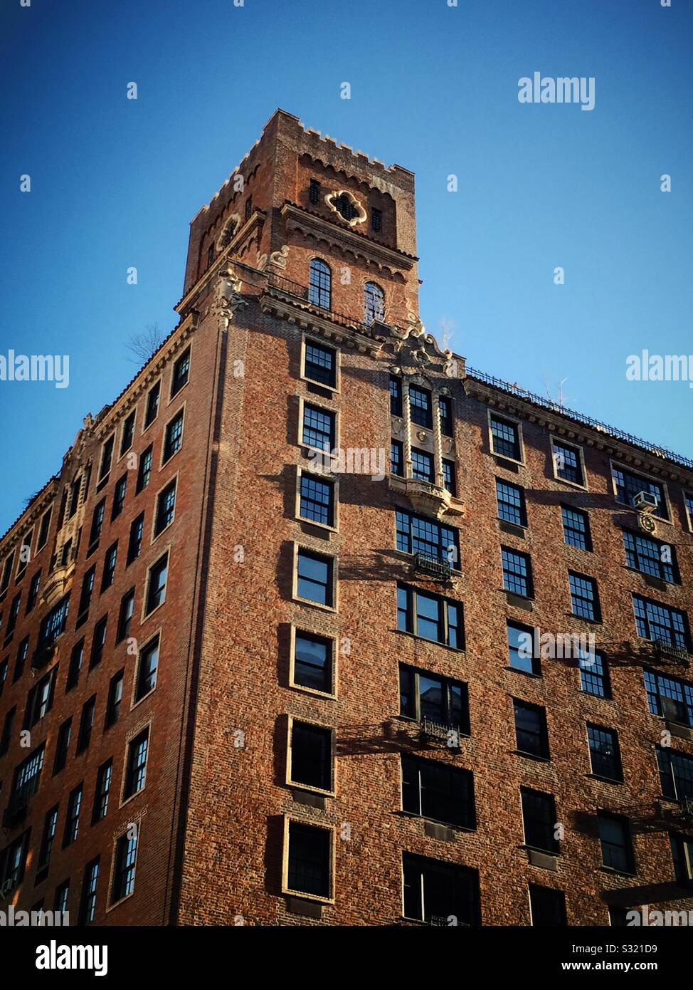 An ornate brick apartment house on University Place in Greenwich ...