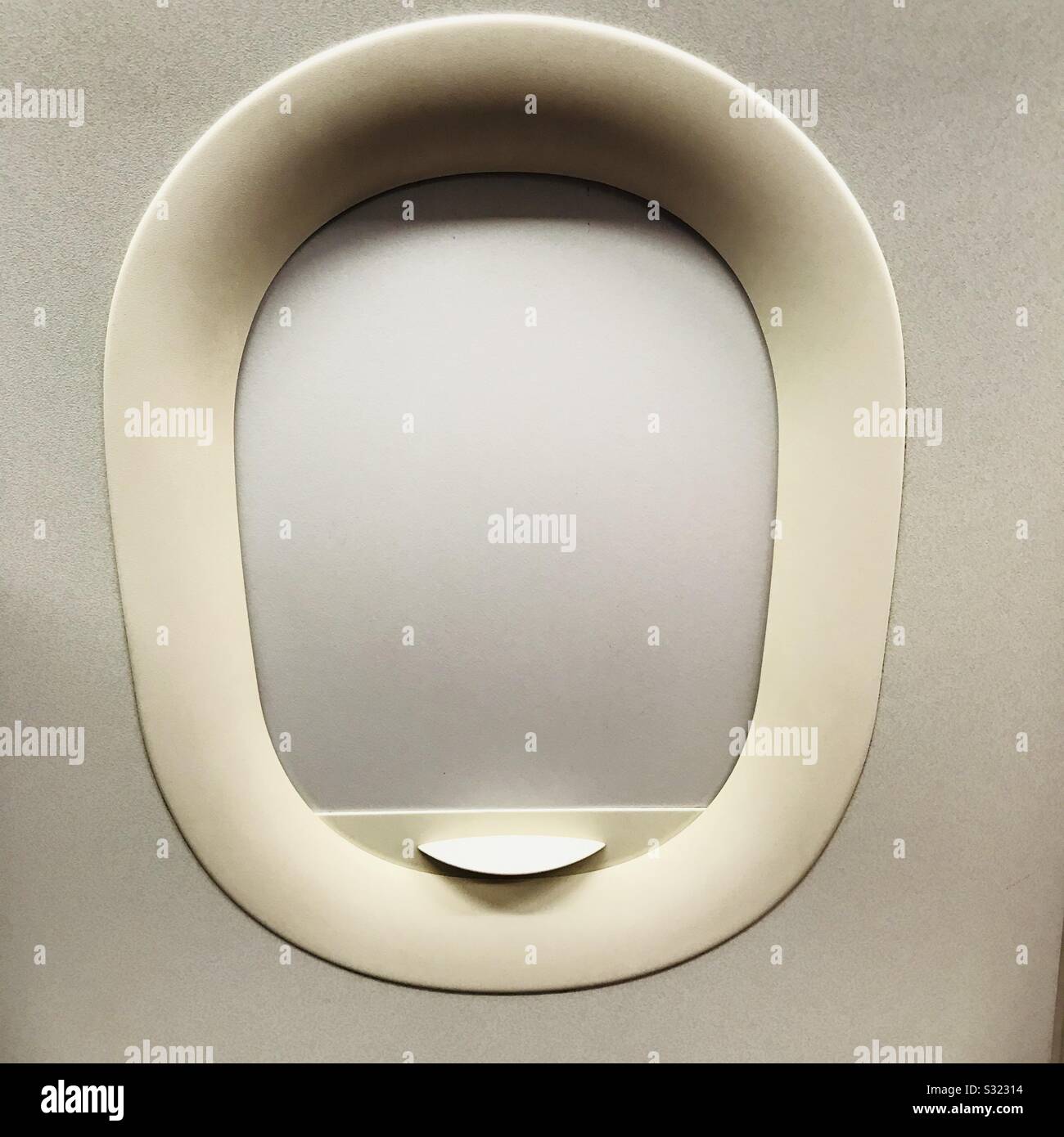 Aeroplane window in closed mode, closed flight window , beside window ...