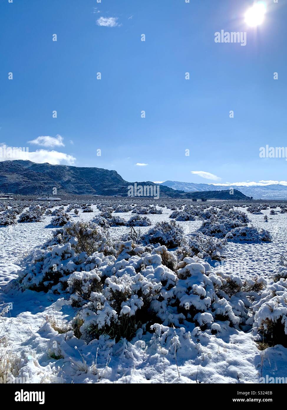 Desert and snowy mountains hi-res stock photography and images - Alamy