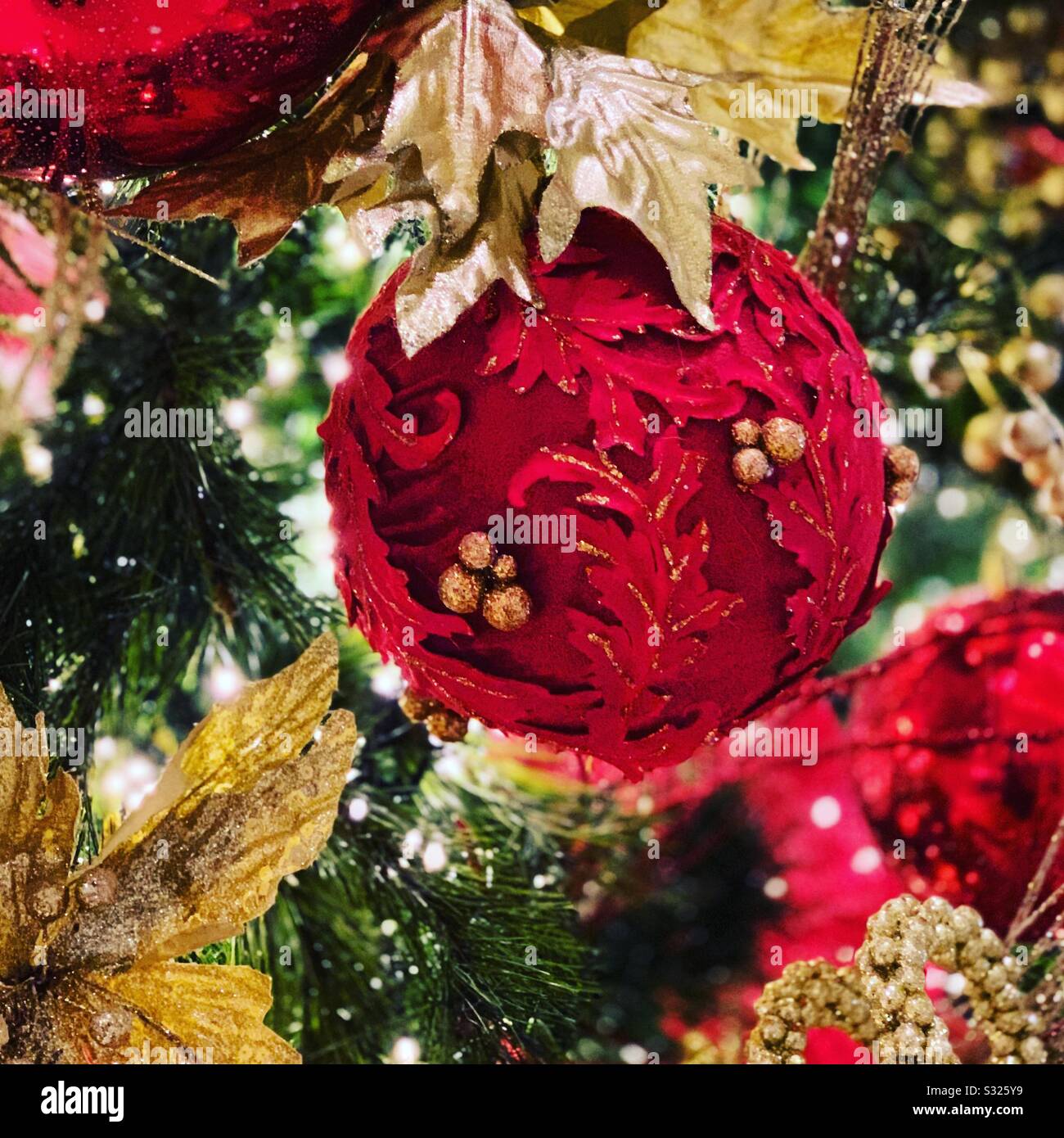 Ornament on a Christmas tree Stock Photo - Alamy