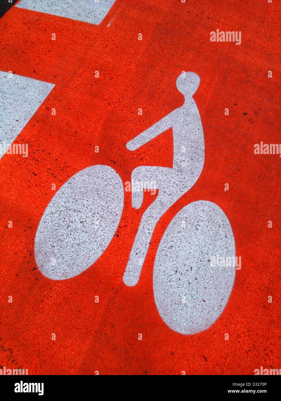 Pictogram on a bike path Stock Photo - Alamy
