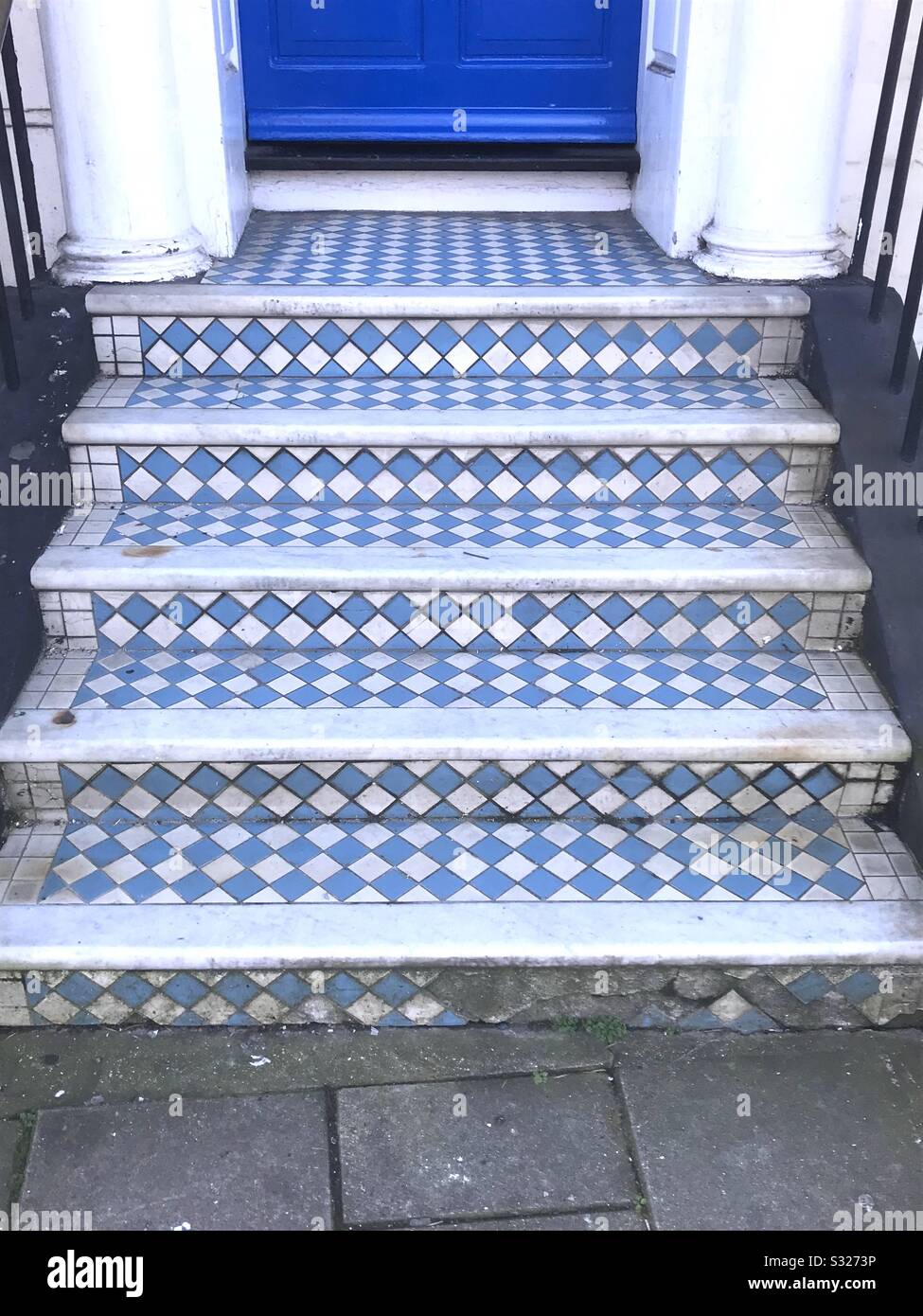Tiled steps to a Victorian house in Royal Pavilion Gardens, Brighton ...