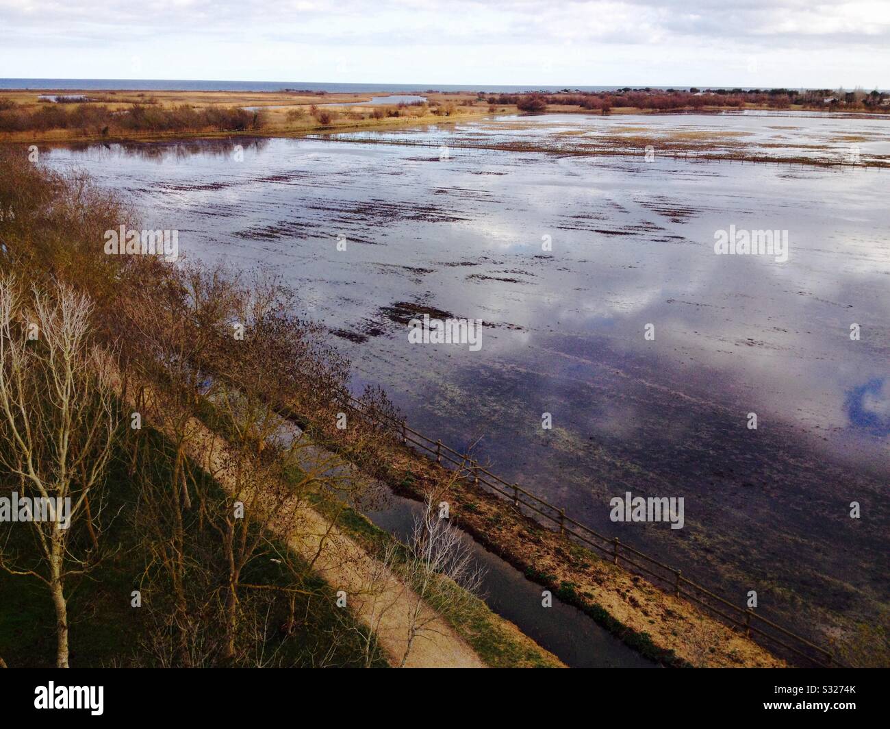 Natural Park Wetlands aerial view Stock Photo - Alamy