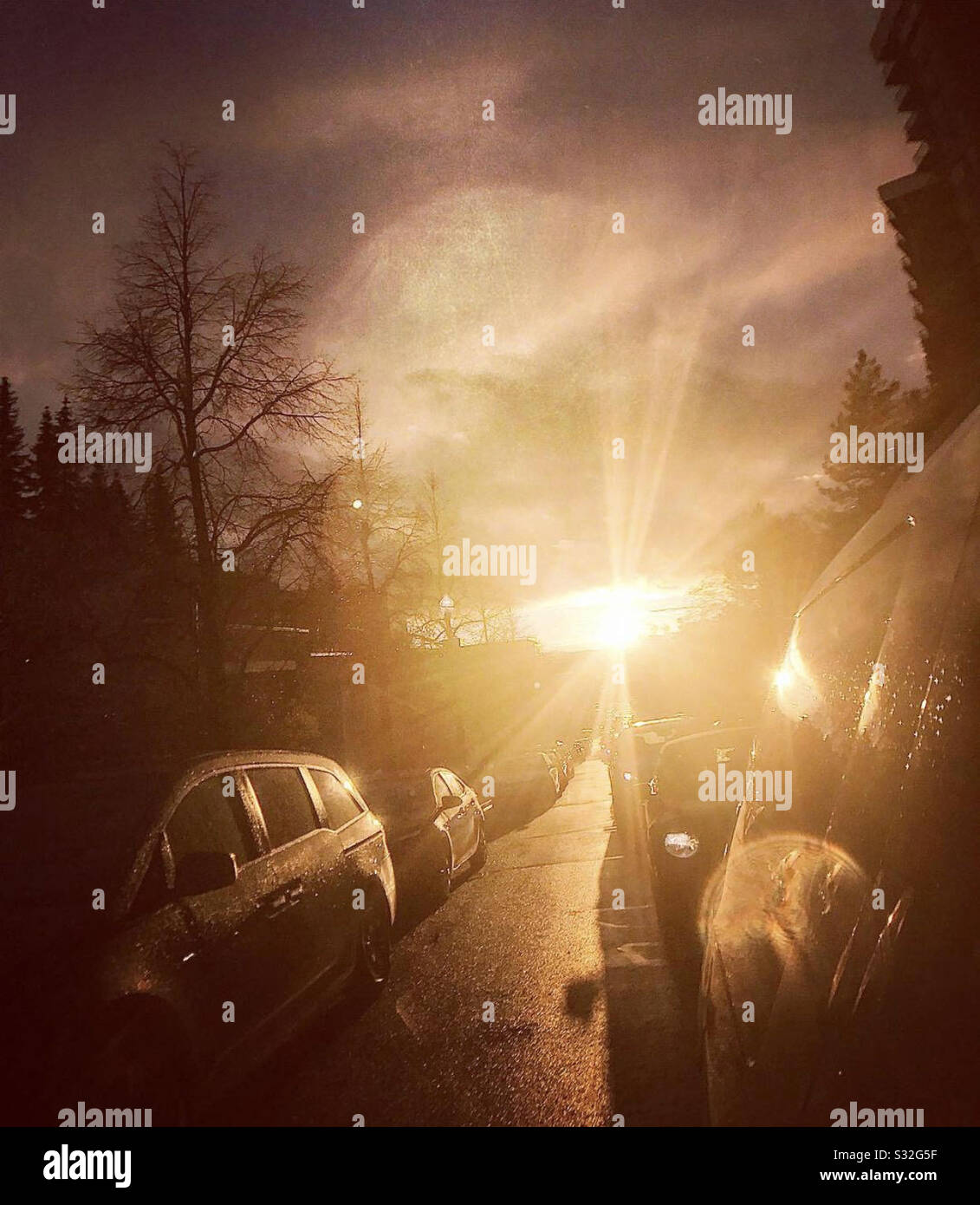 The sky seems to be on fire Stock Photo - Alamy