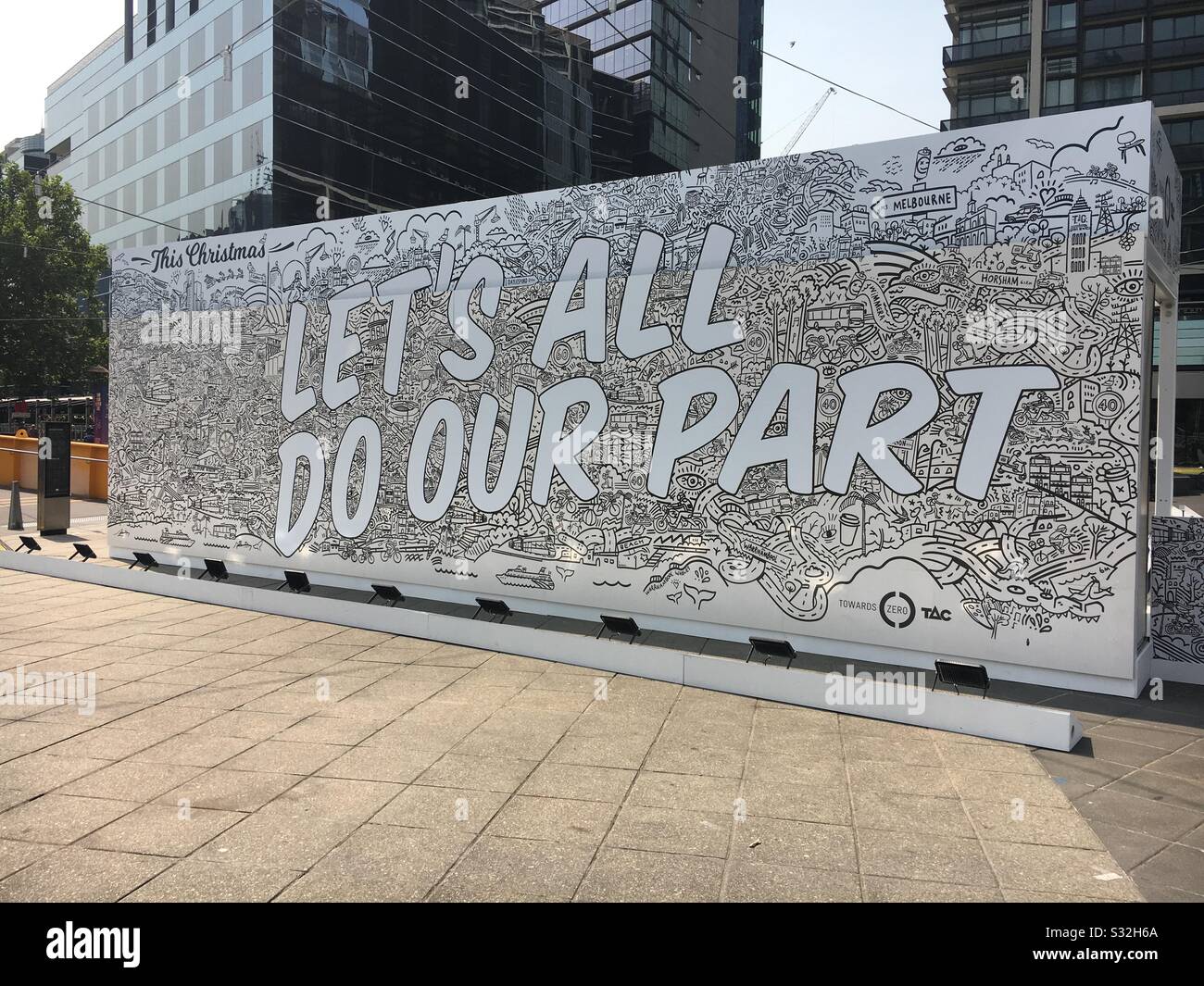 “Lets All Do Our Part” billboard as seen in Melbourne, Australia Stock ...
