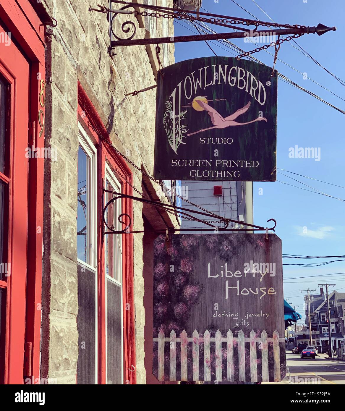 Signs for businesses in Woods Hole, Falmouth, Cape Cod, Massachusetts ...