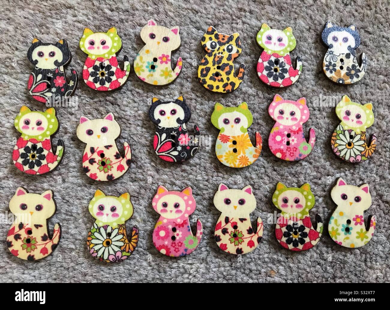 Cat decorative buttons Stock Photo - Alamy