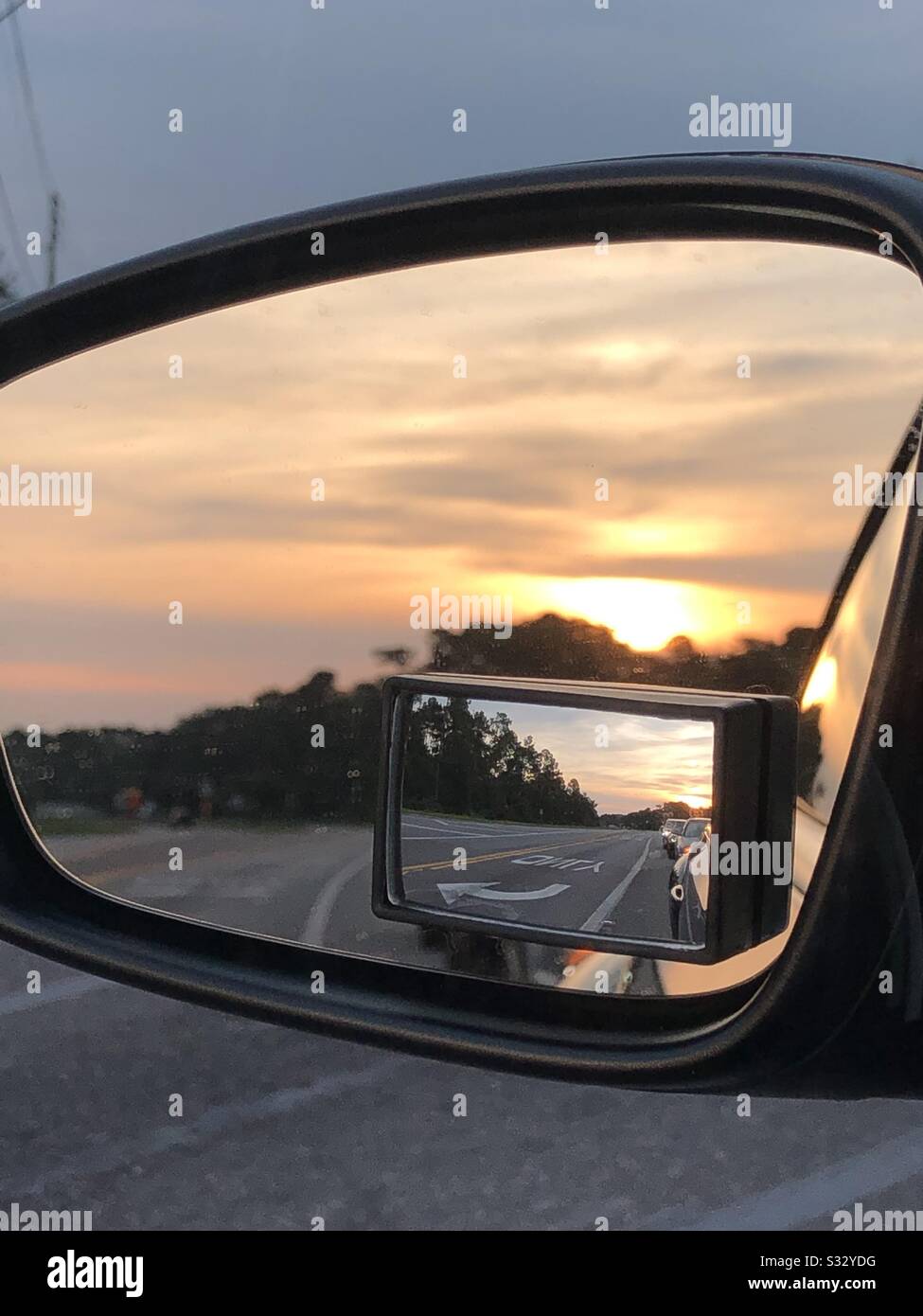 Rearview mirror sunset view hi-res stock photography and images - Alamy