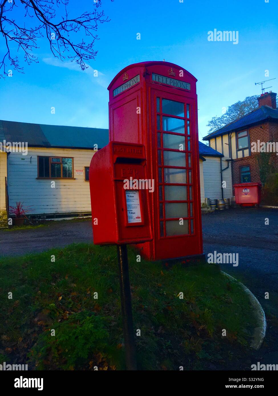Post box and telephone box Stock Photo - Alamy