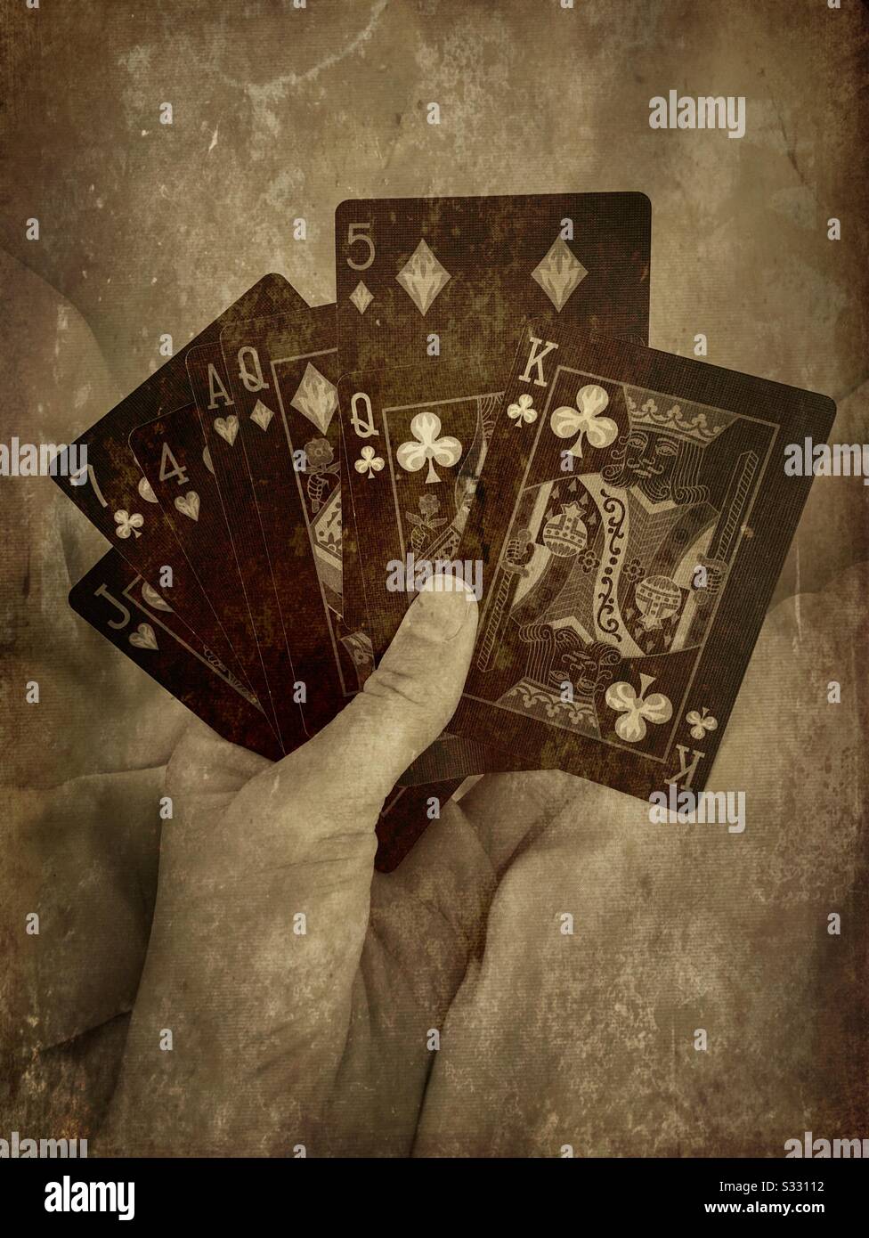 A person holding a Hand of cards - face cards , playing cards Stock ...