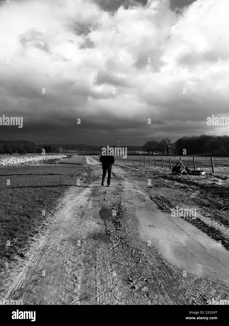 Man walking in countryside Stock Photo - Alamy